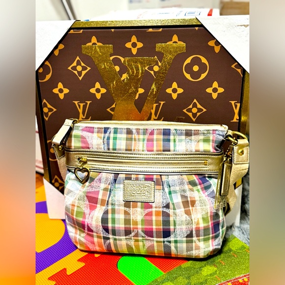 Coach | Bags | Coach Poppy Daisy Madras Pastel Tartan Plaid Crossbody ...